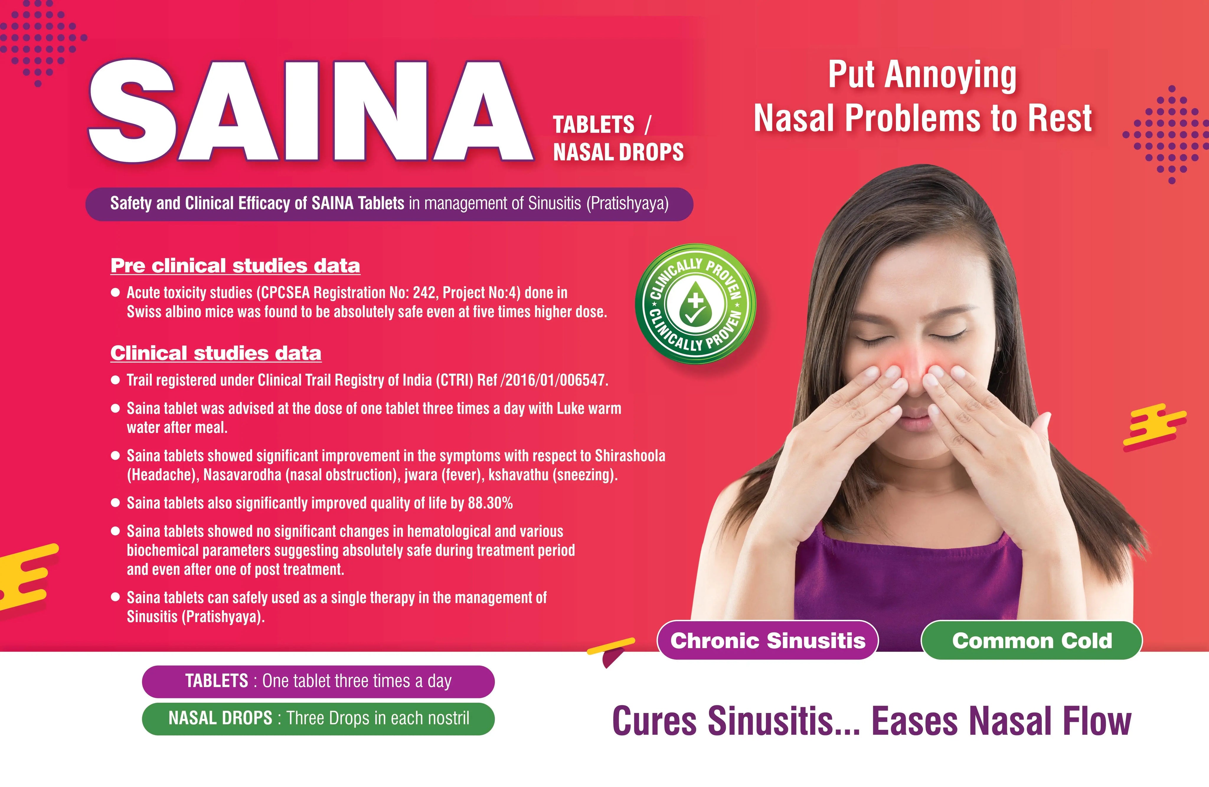 Buy Saina Tablet | Ayurvedic Herbal Medicine for Nasal Congestion ...