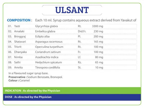 Buy Ulsant Syrup | Ayurvedic Herbal Medicine for Ulcer | Ayurchem ...